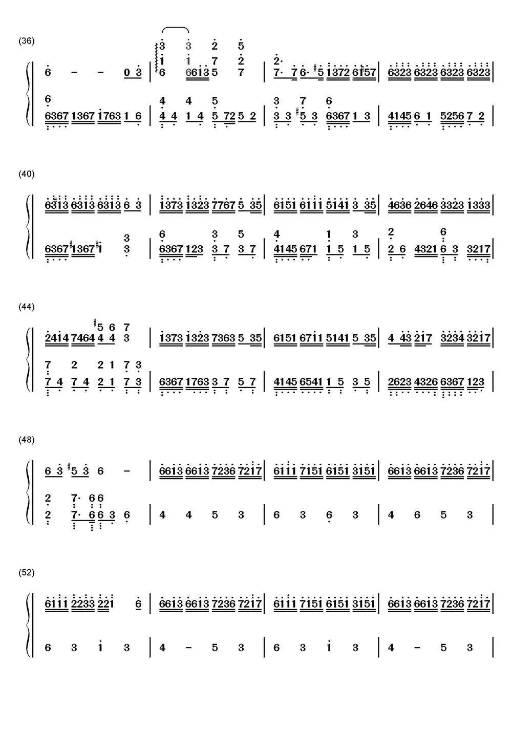Flower Dance钢琴简谱双手乐...调六线简谱-虫虫吉他谱免费下载